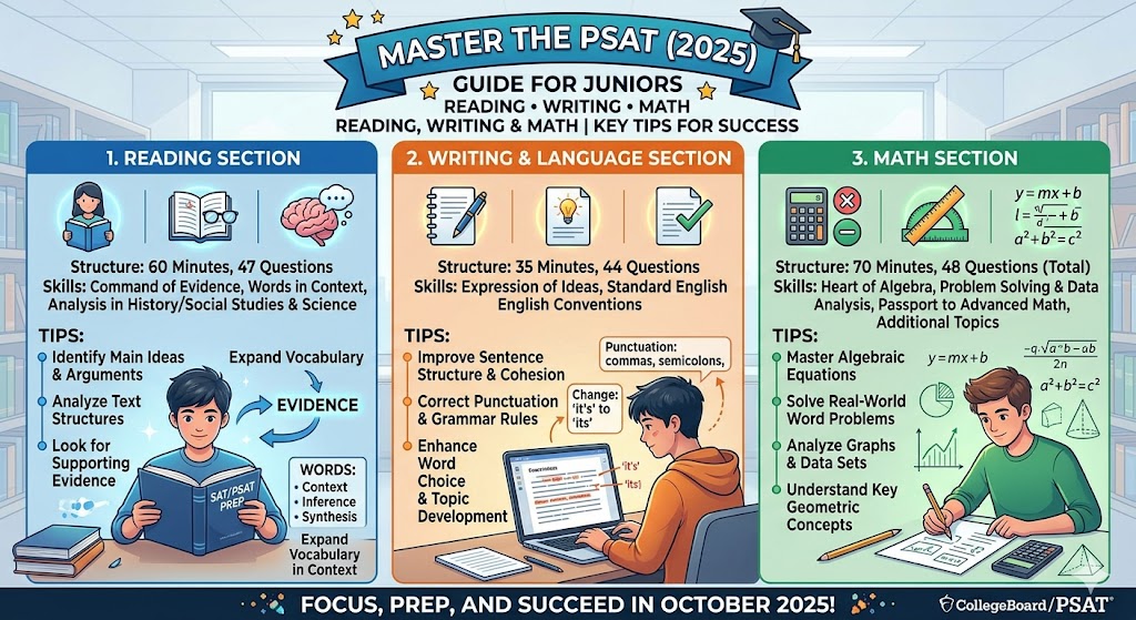 Master the PSAT (2025): Section-by-Section Guide for Juniors (Reading ...